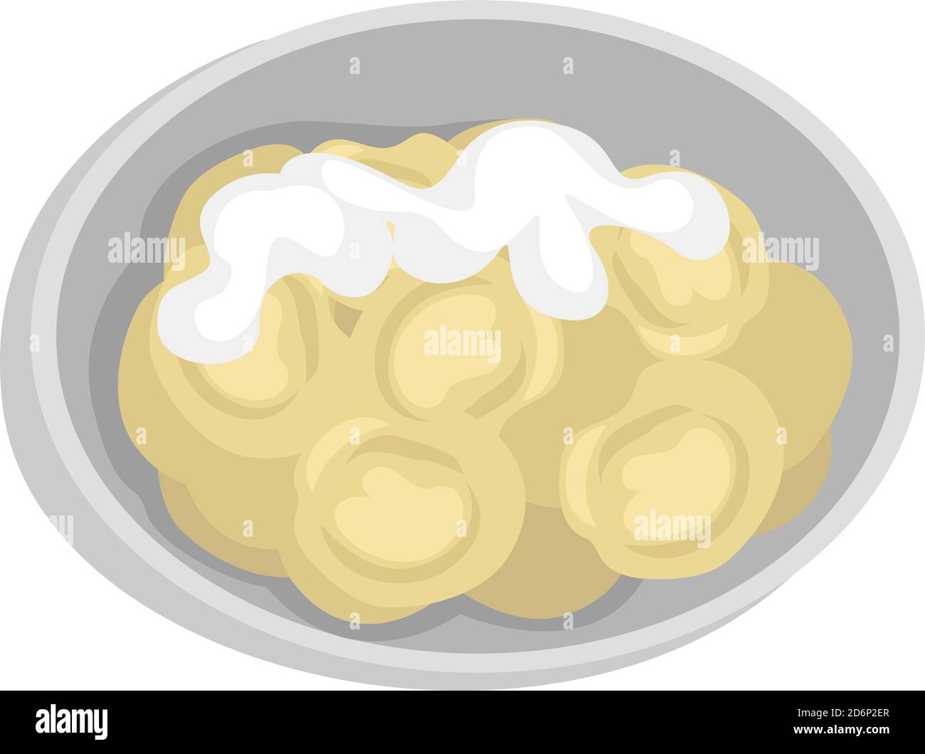 Russian pelmeni, illustration, vector on white background Stock Vector ...