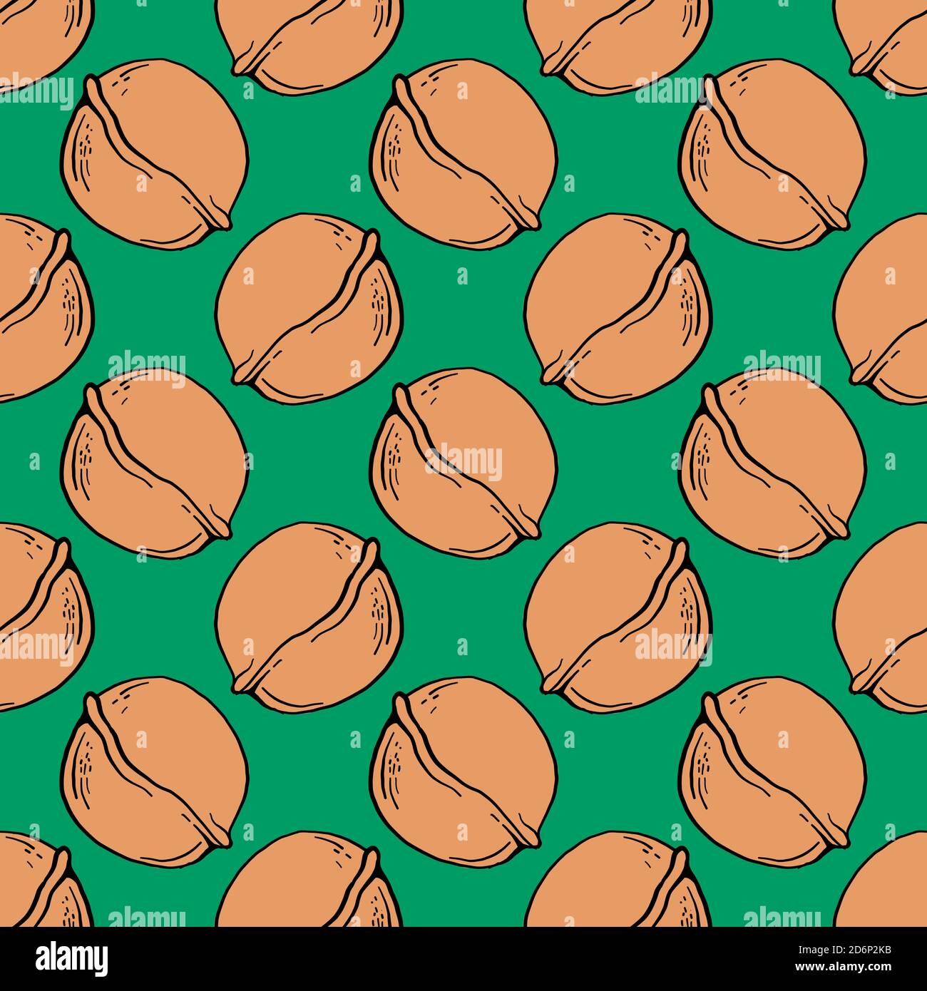 Walnut on green background Stock Vector Images - Alamy