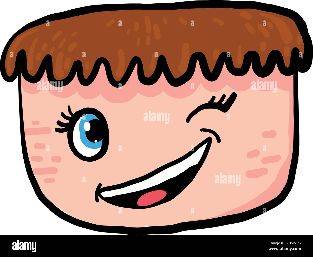 Winking little boy, illustration, vector on white background Stock ...