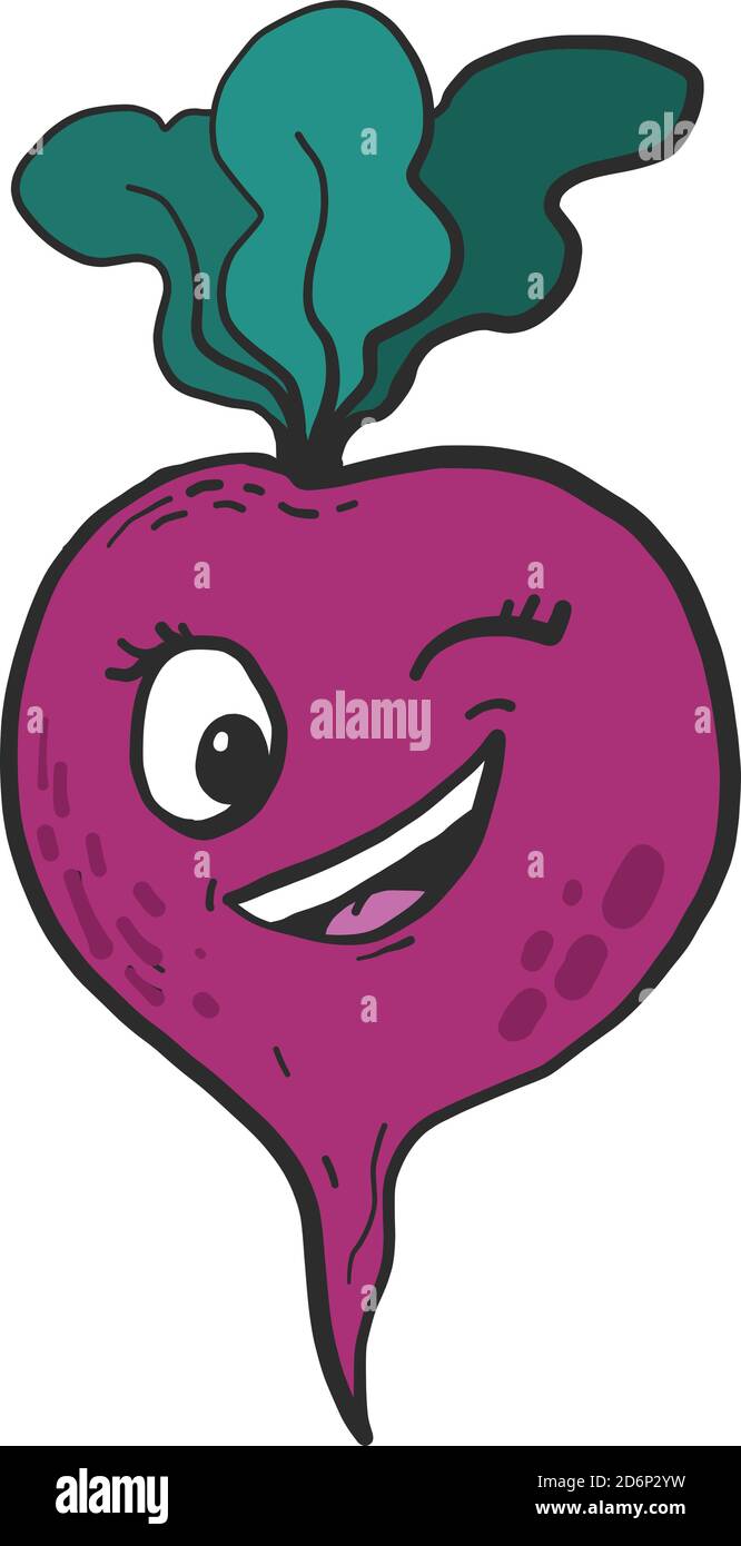 Happy beet winking, illustration, vector on white background Stock ...