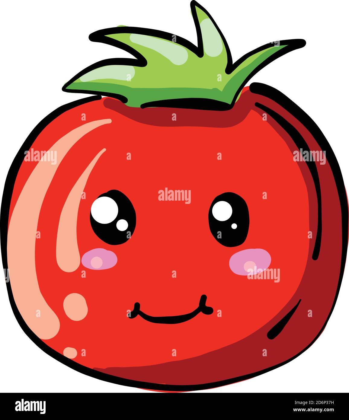 Red tomato green stem Stock Vector Images - Alamy