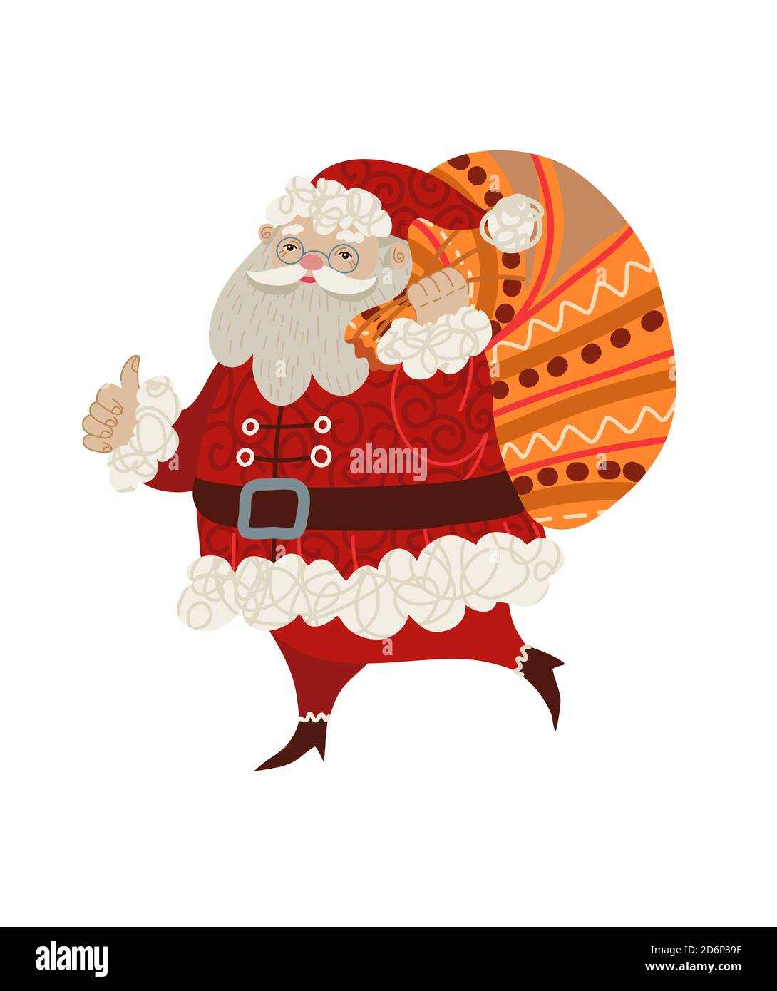 Santa present cartoon illustration Cut Out Stock Images & Pictures - Alamy