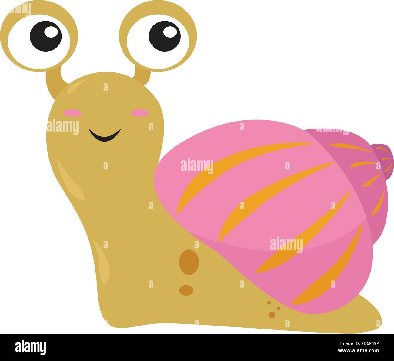 Pink snail, illustration, vector on white background Stock Vector Image ...