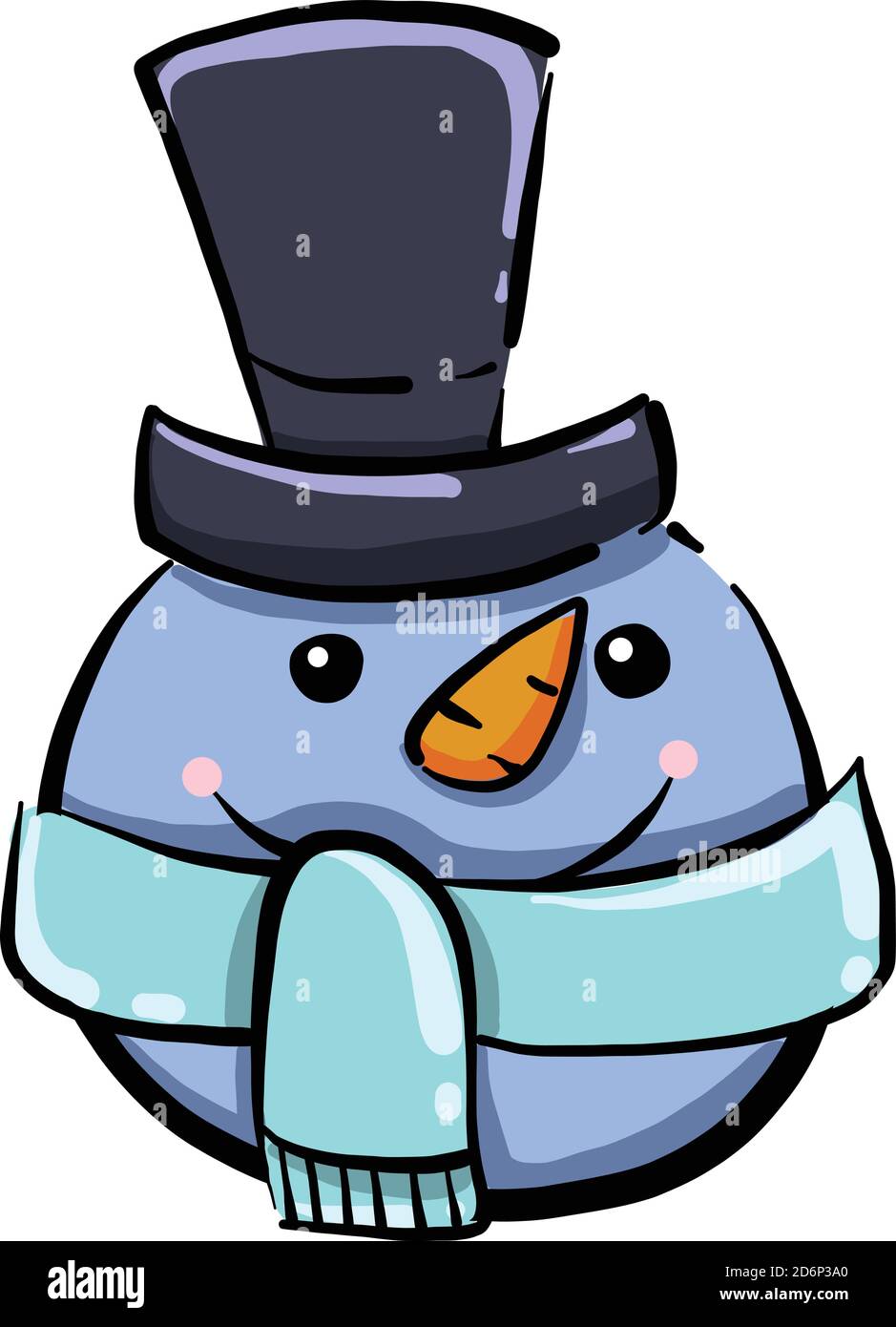 Blue snowman, illustration, vector on white background Stock Vector ...