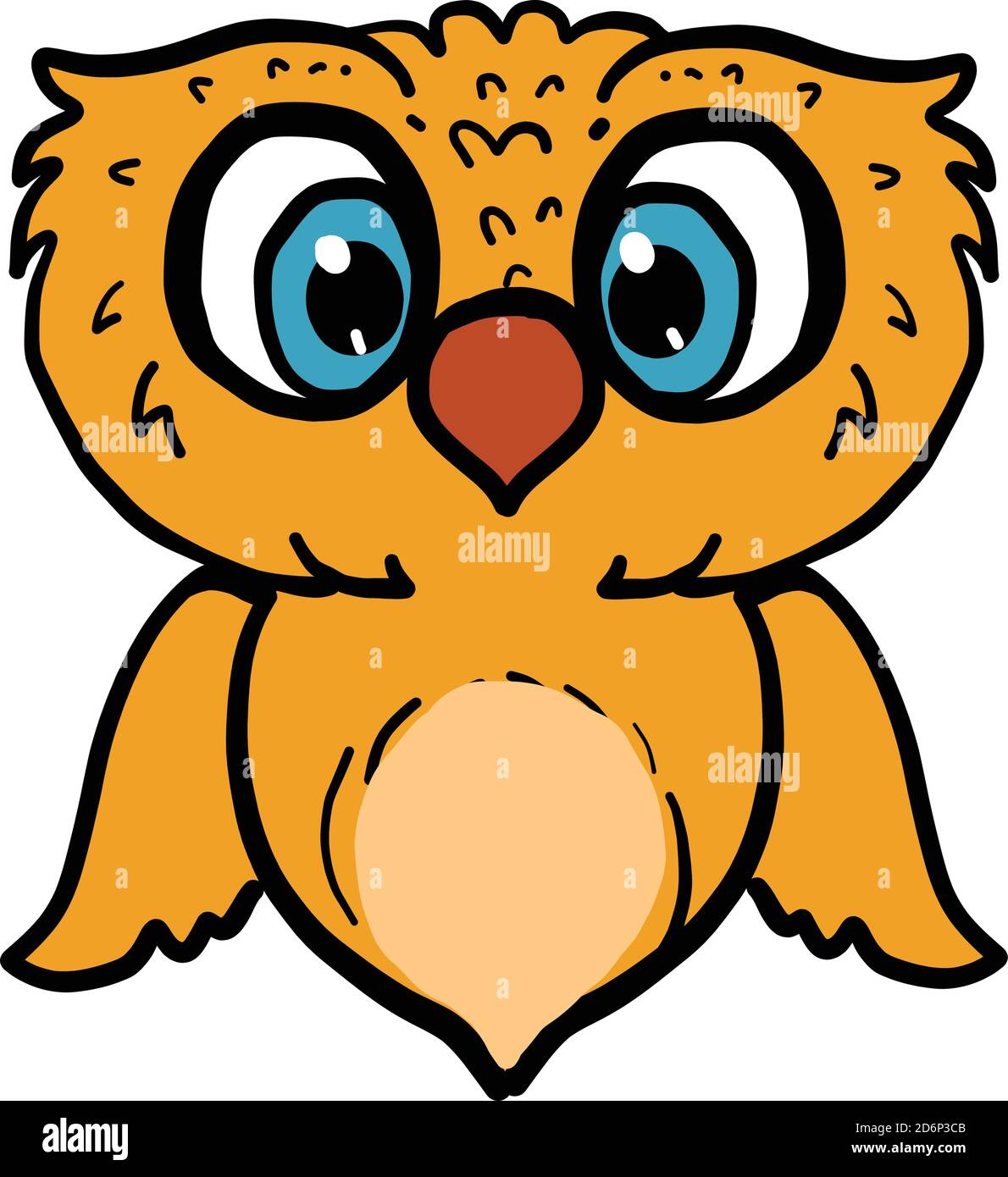 Cute yellow owl, illustration, vector on white background Stock Vector ...