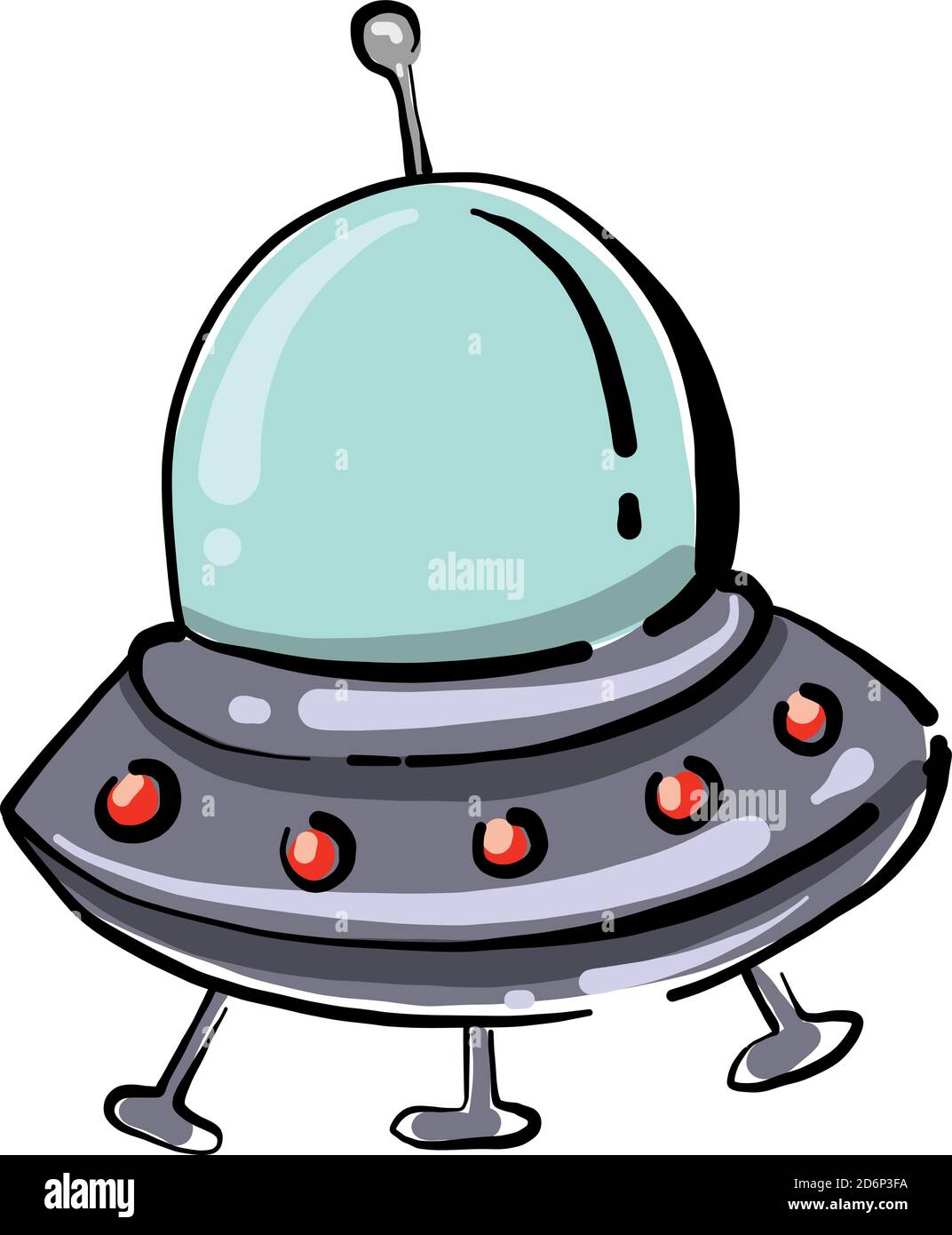 Alien plane, illustration, vector on white background Stock Vector ...