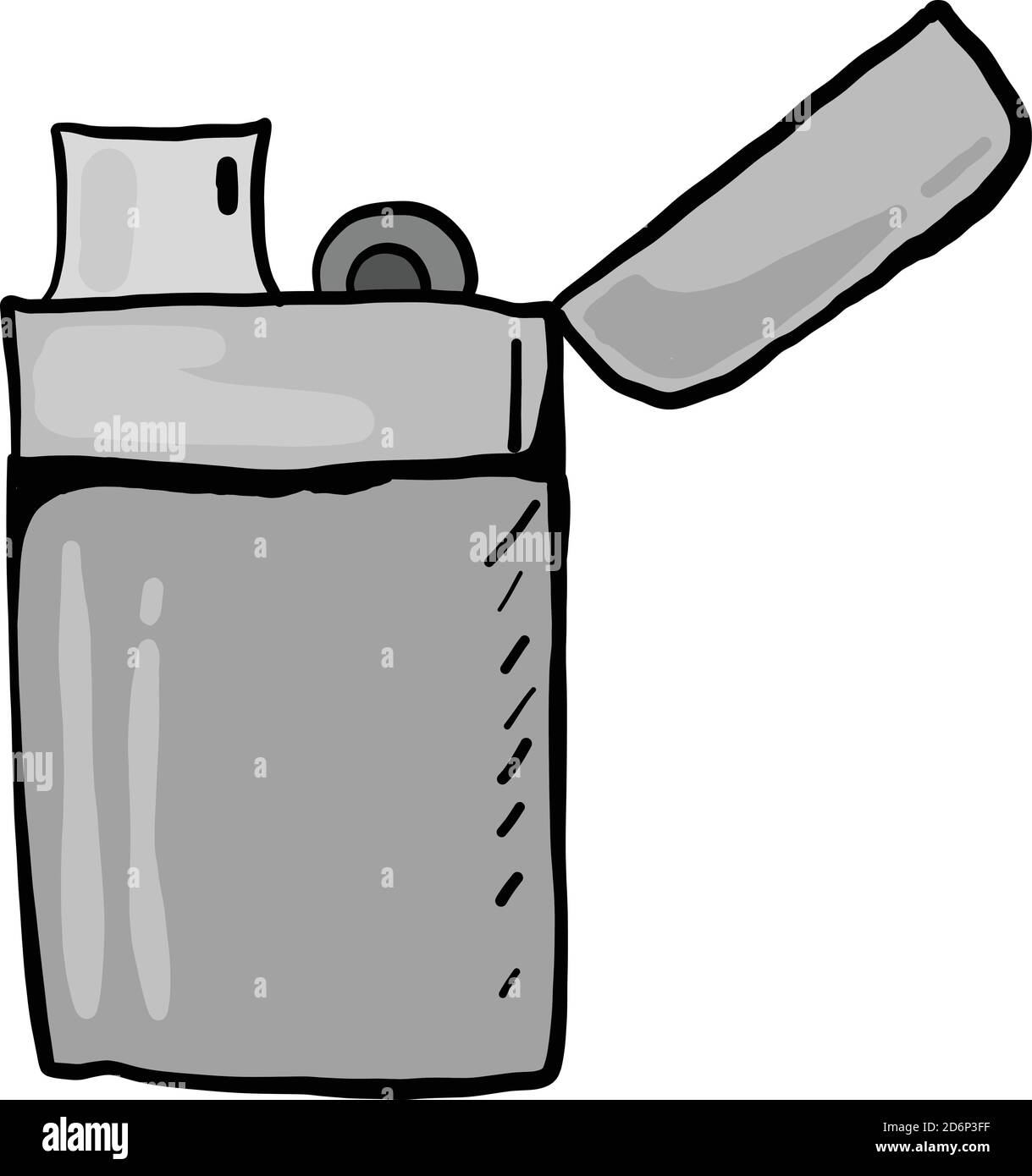 Little grey lighter, illustration, vector on white background Stock ...