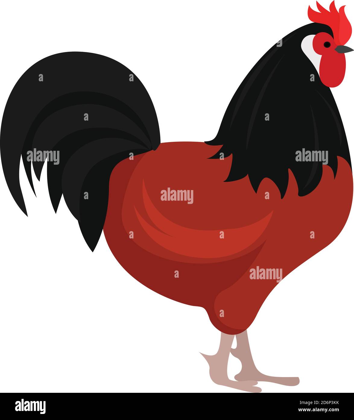 Elegant chicken, illustration, vector on white background Stock Vector ...