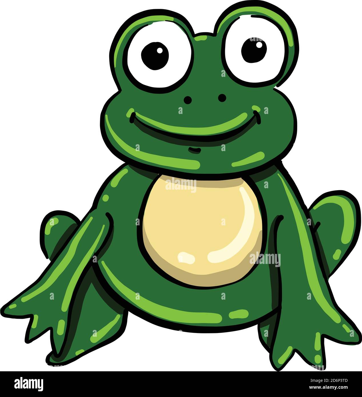 Green toad, illustration, vector on white background Stock Vector Image ...