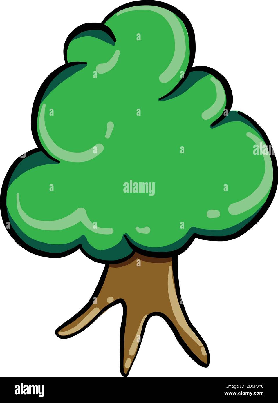 Green tree, illustration, vector on white background Stock Vector Image ...