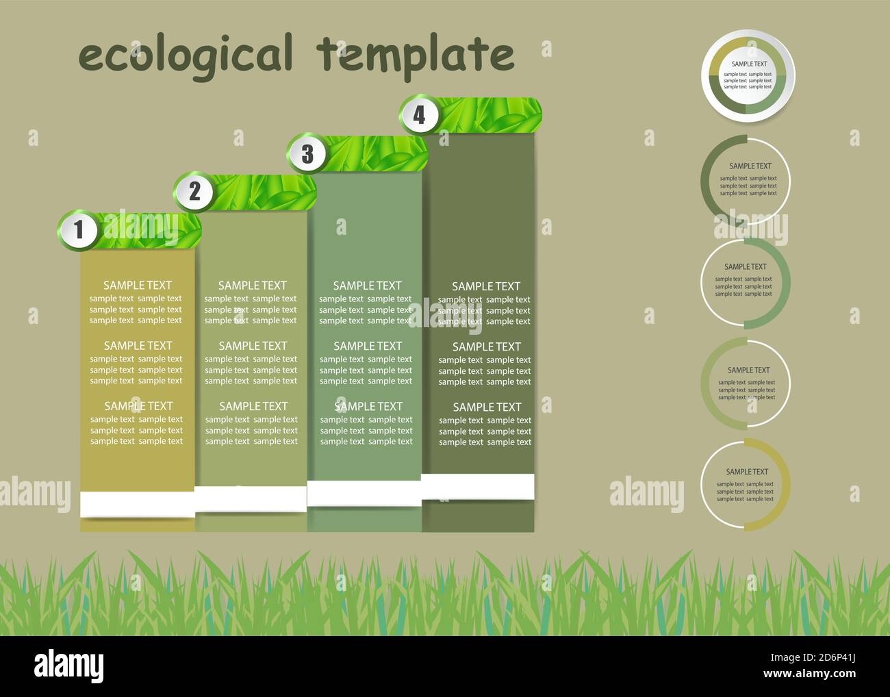 Ecological infographics vector showing graph of four vertical ...