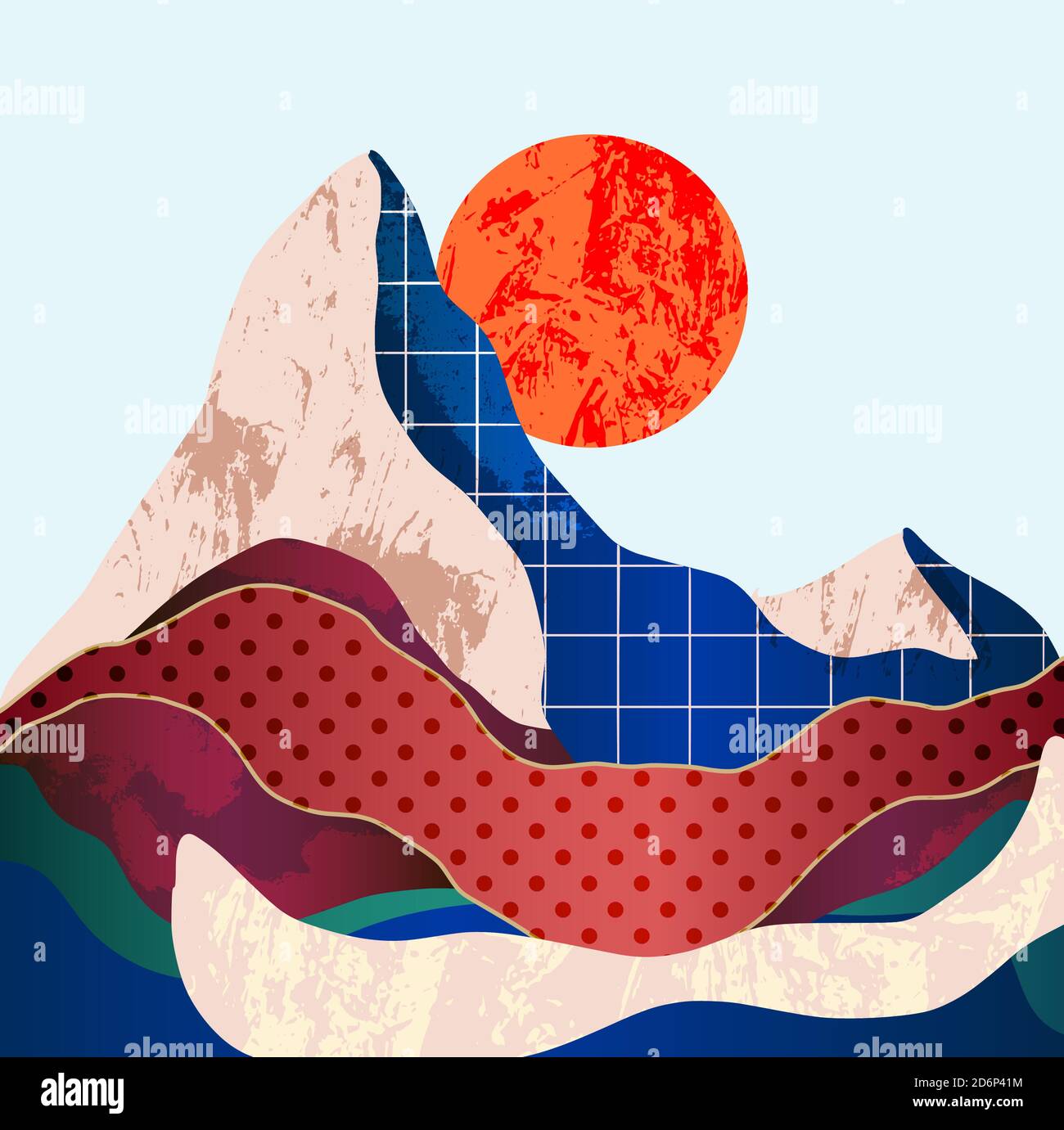 Mountain landscape with different textures. Vector Stock Vector Image ...
