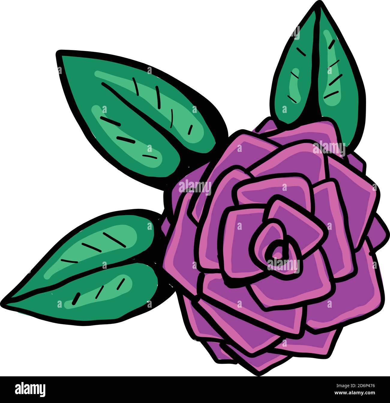 Violet rose, illustration, vector on white background Stock Vector ...