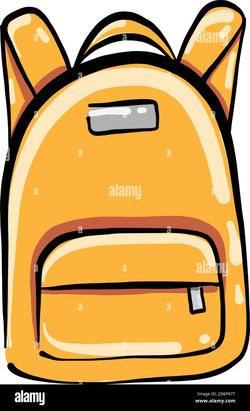 Yellow backpack, illustration, vector on white background Stock Vector ...