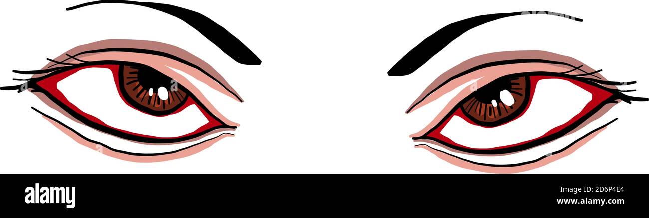 Angry eyes, illustration, vector on white background Stock Vector Image ...