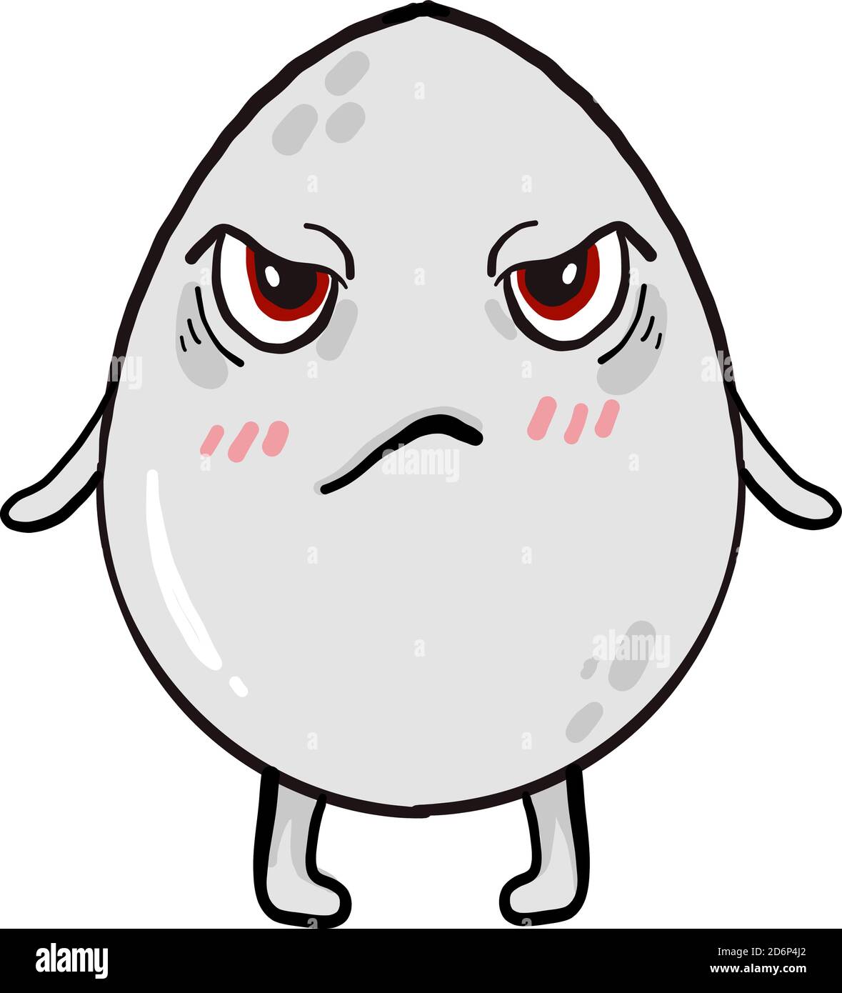 Angry egg, illustration, vector on white background Stock Vector Image ...