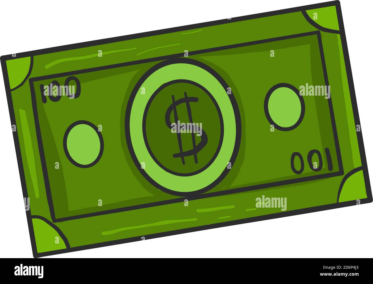 Dollar bill, illustration, vector on white background Stock Vector ...
