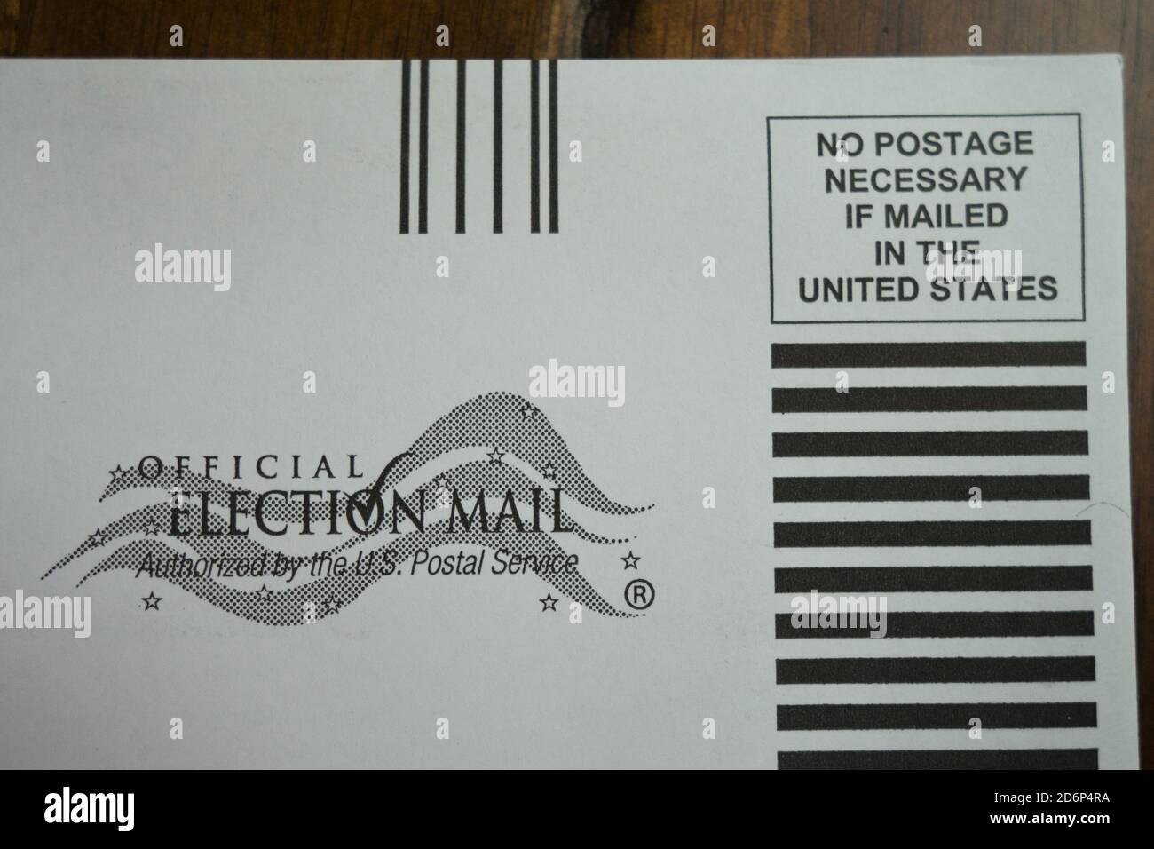 Detail of a mail-in ballot for the 2020 United States presidential ...