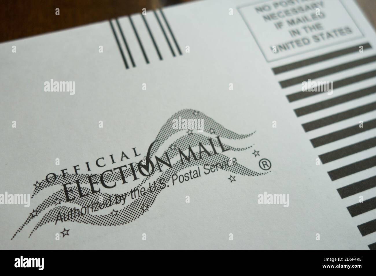 Detail of a mail-in ballot for the 2020 United States presidential ...