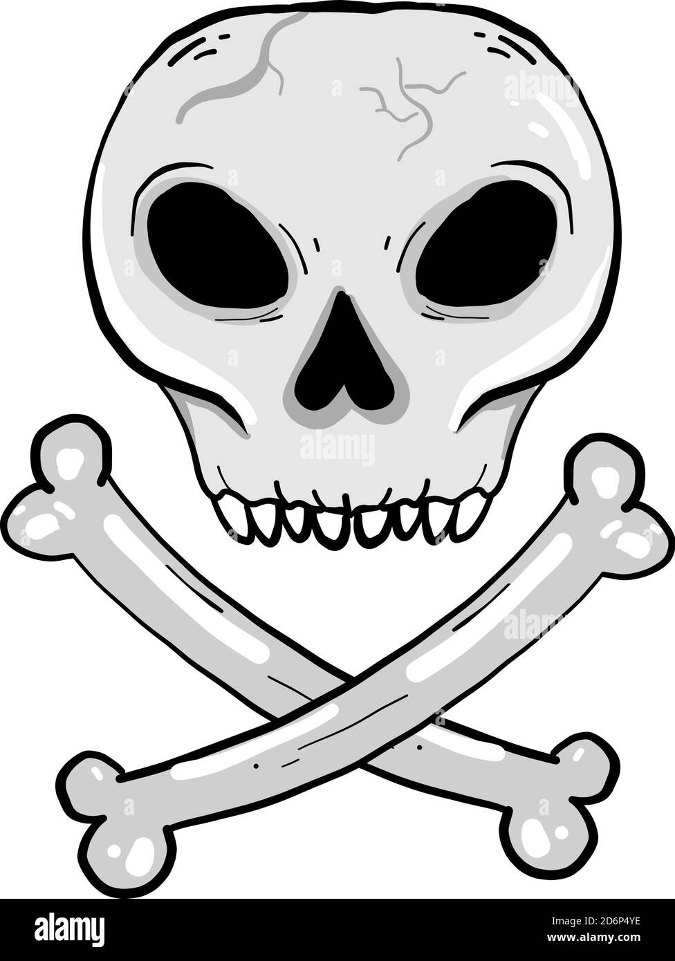 Angry skull, illustration, vector on white background Stock Vector ...