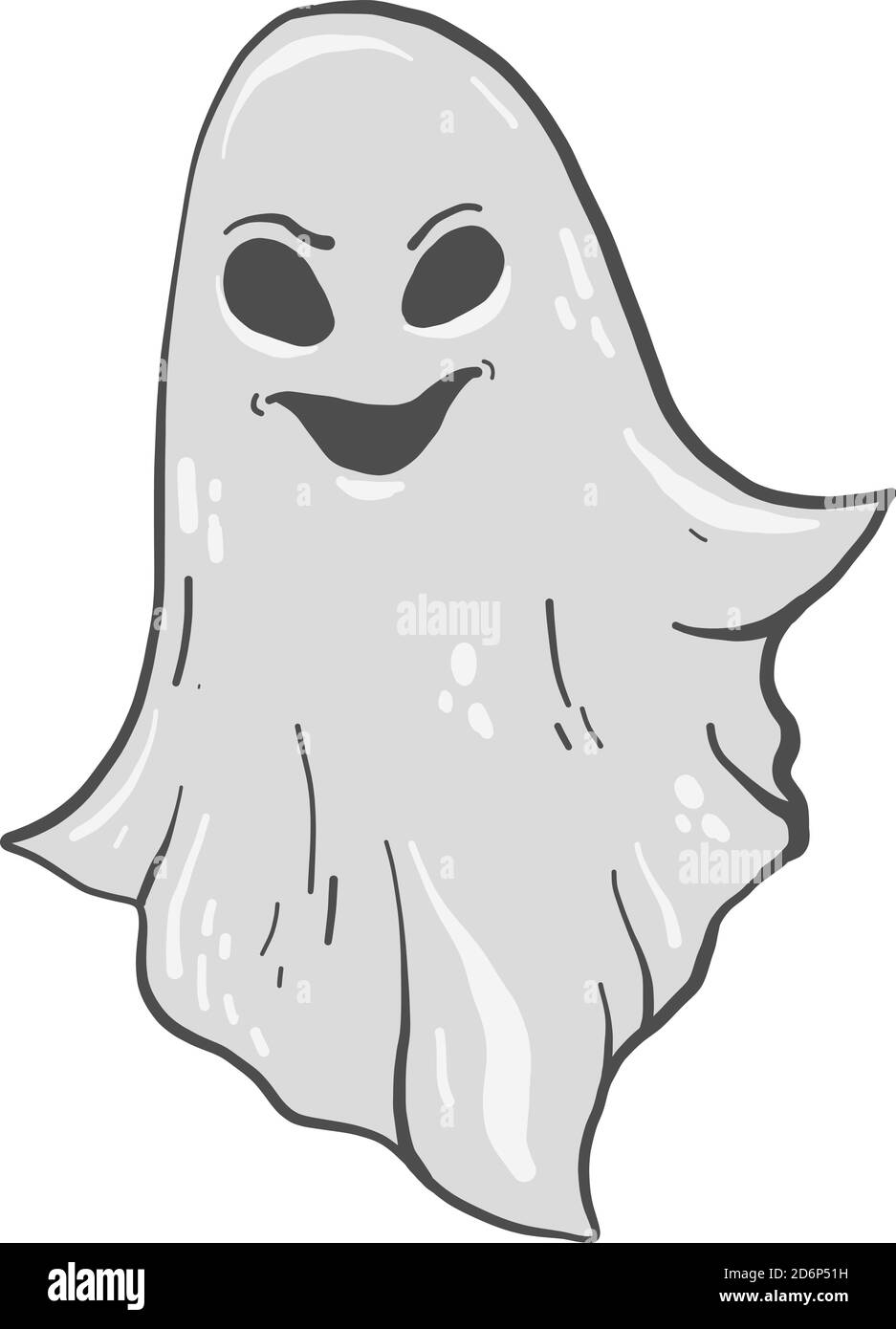 Angry ghost, illustration, vector on white background Stock Vector ...