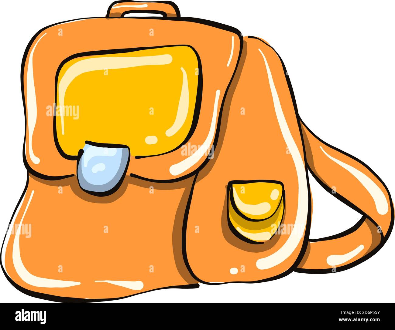 Yellow backpack, illustration, vector on white background Stock Vector ...