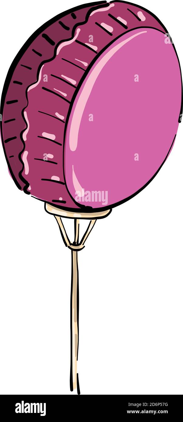 Purple balloon, illustration, vector on white background Stock Vector ...