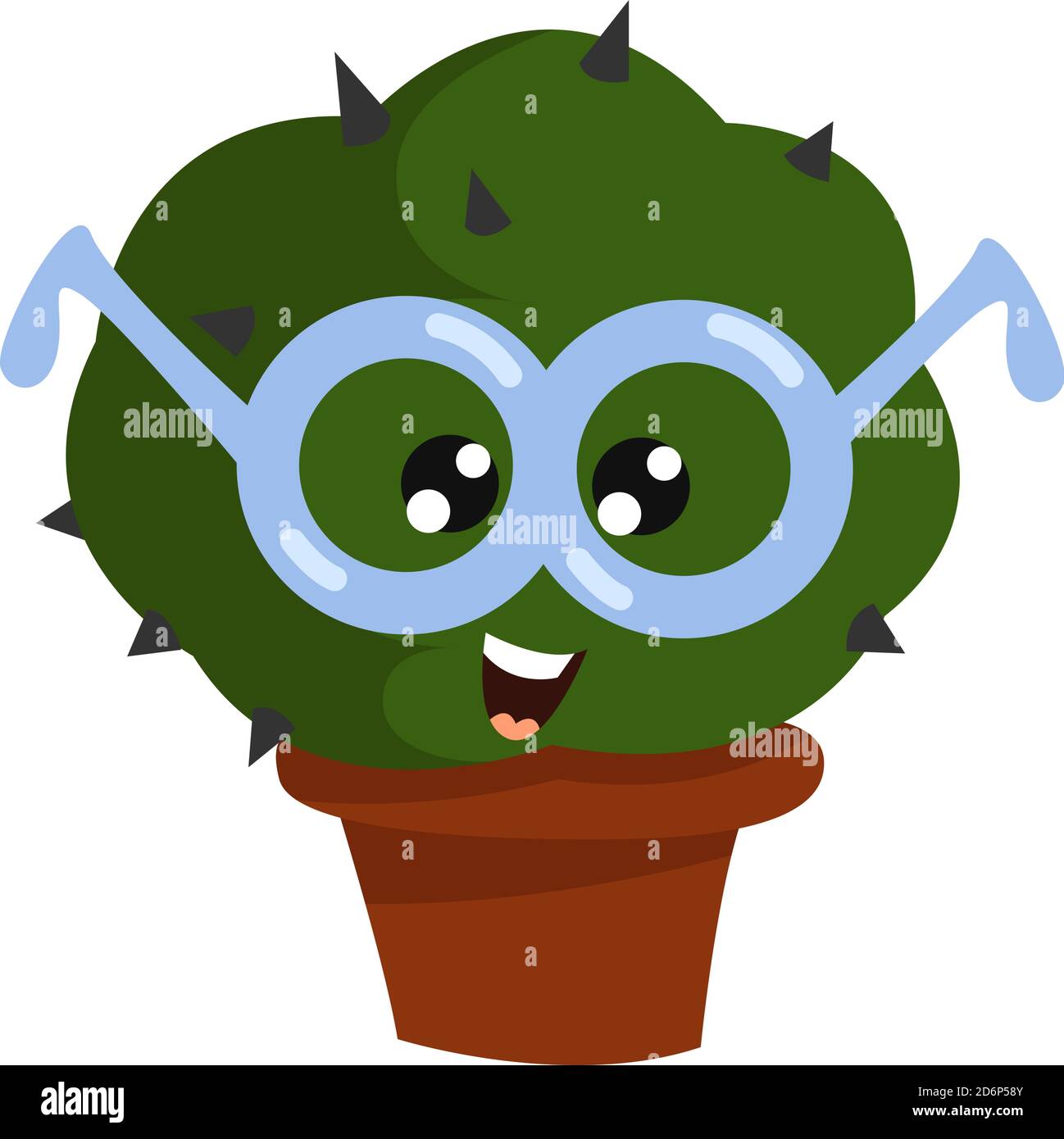 Baby cactus, illustration, vector on white background Stock Vector ...