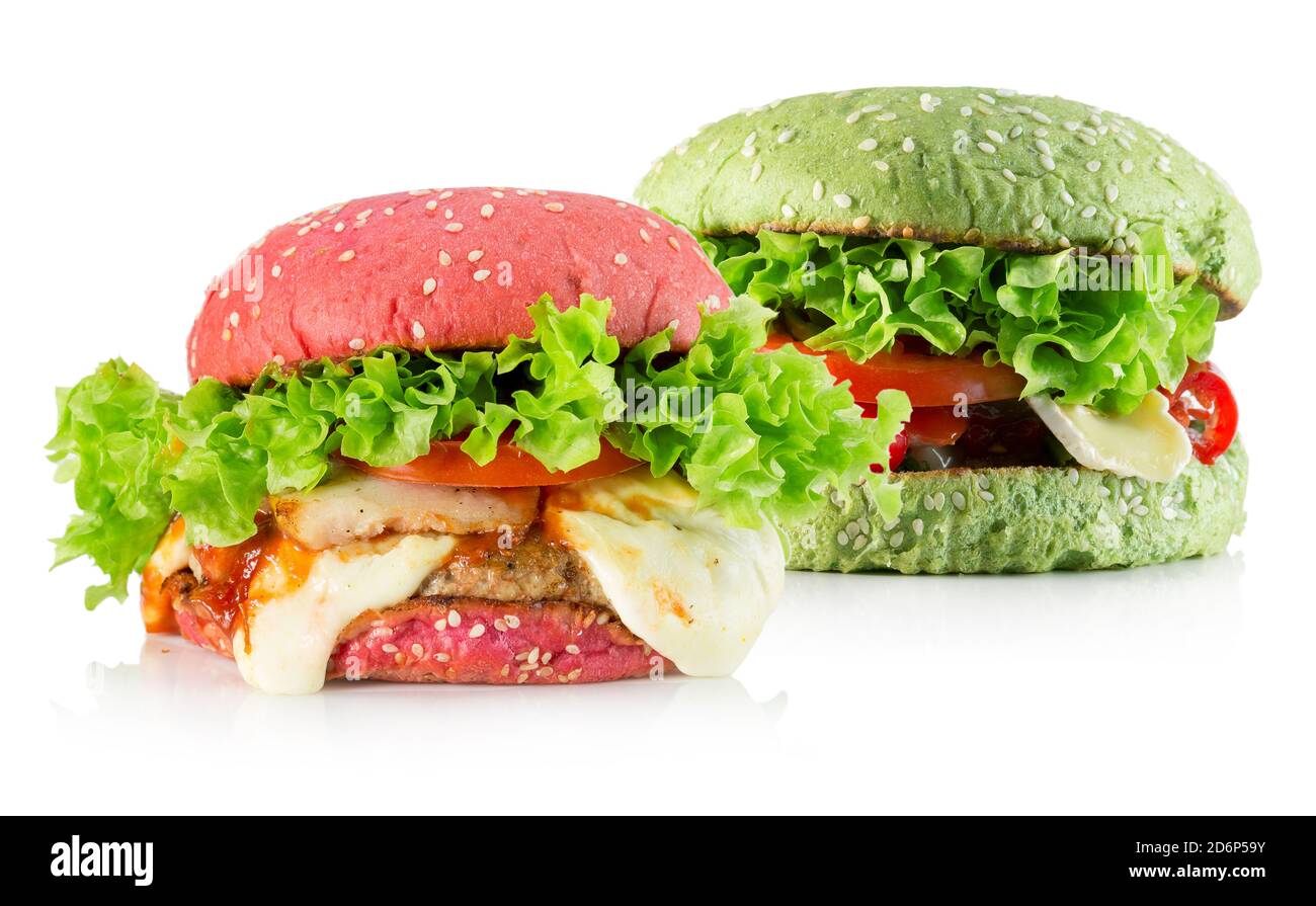 burgers isolated on a white background Stock Photo - Alamy