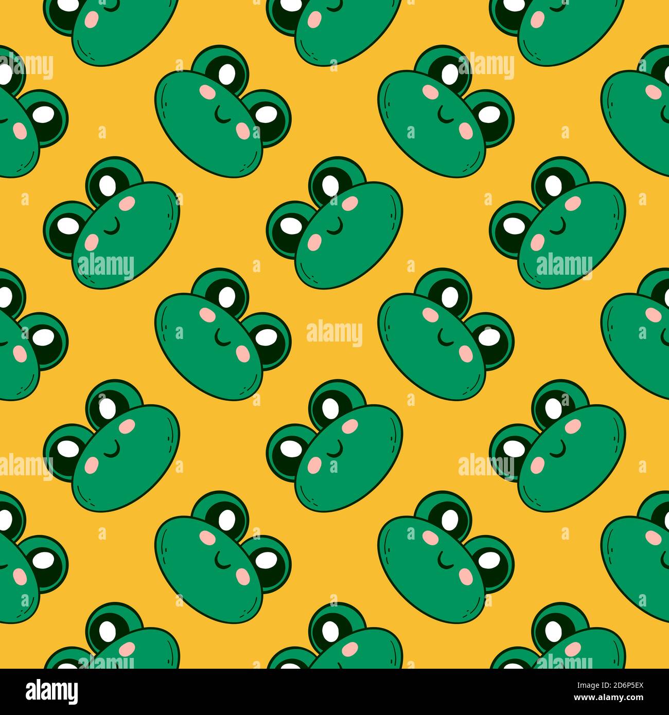 Cute little frogs,seamless pattern on Oker background Stock Vector ...