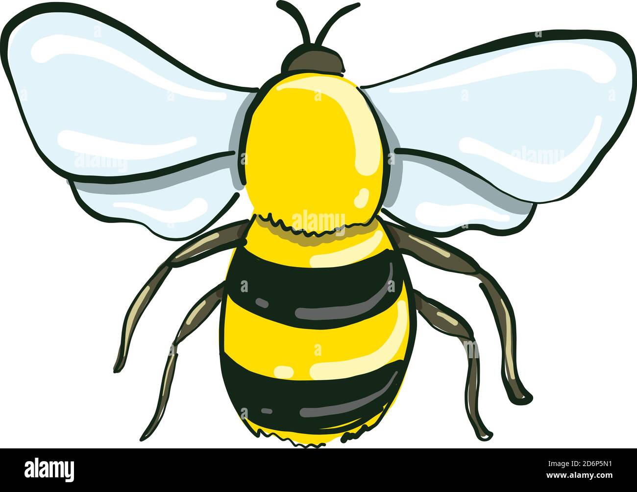Big bee, illustration, vector on white background Stock Vector Image ...