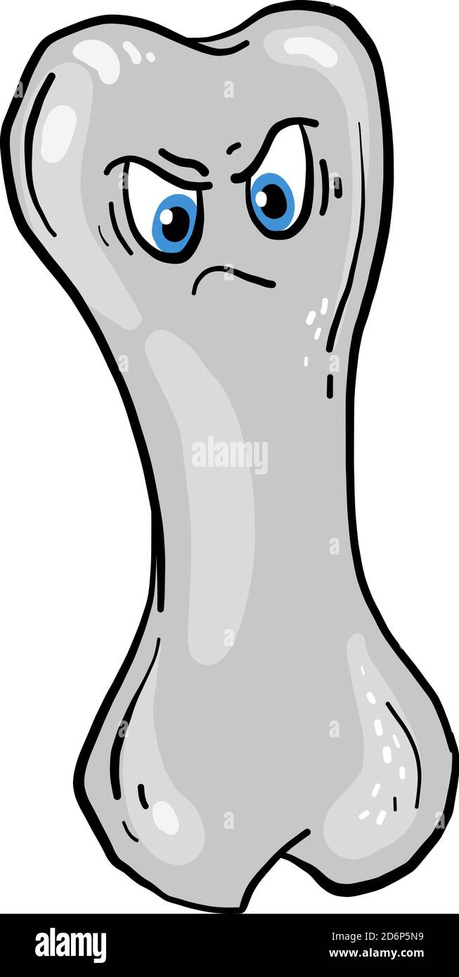 Angry bone, illustration, vector on white background Stock Vector Image ...