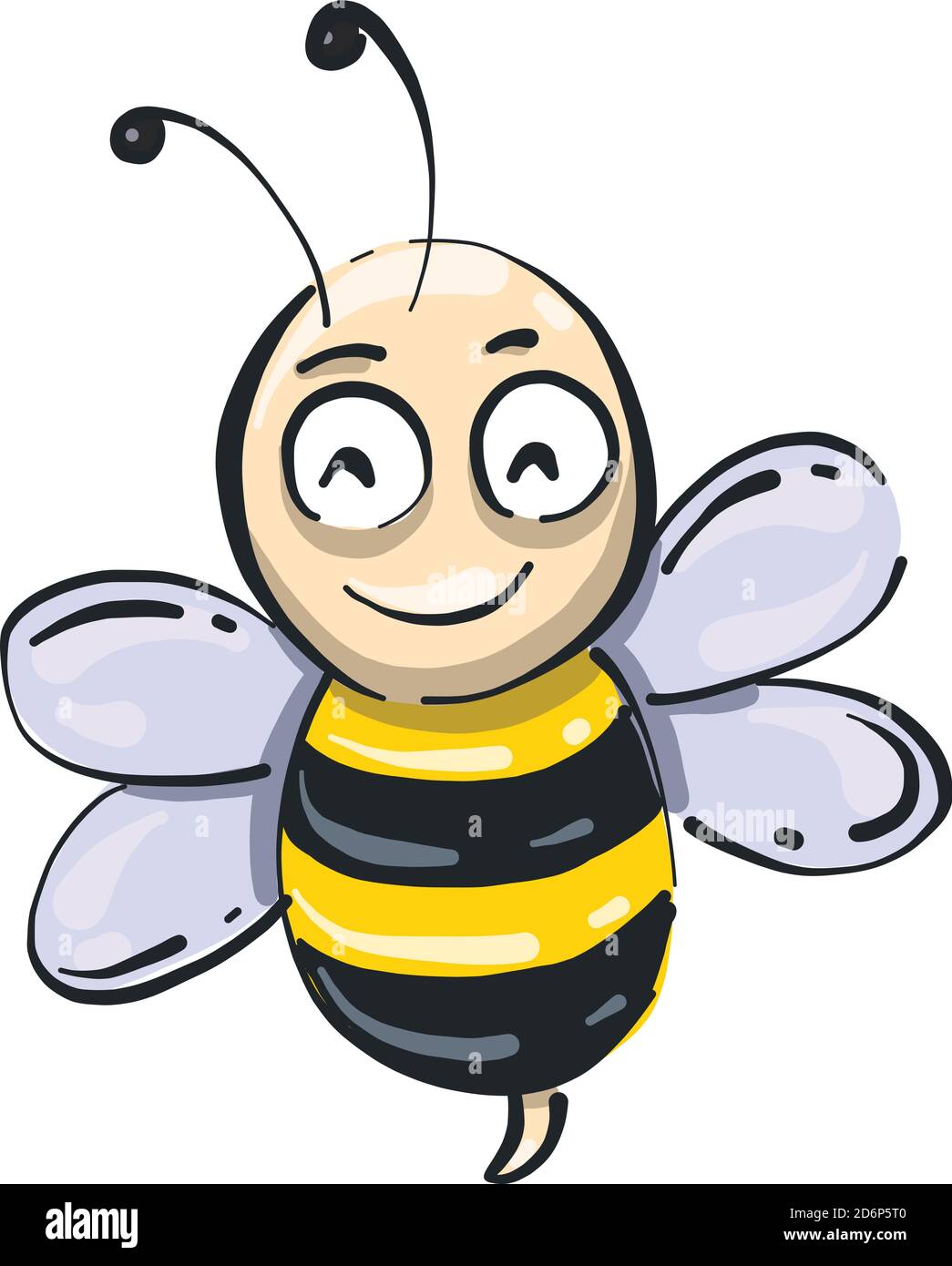 Smiling bee, illustration, vector on white background Stock Vector ...