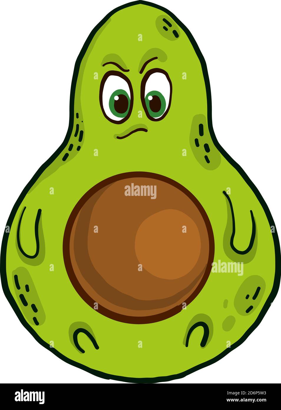 Angry avocado, illustration, vector on white background Stock Vector ...