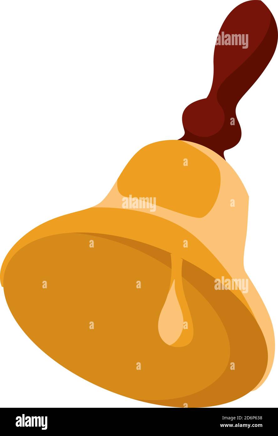 Hand bell, illustration, vector on white background Stock Vector Image ...