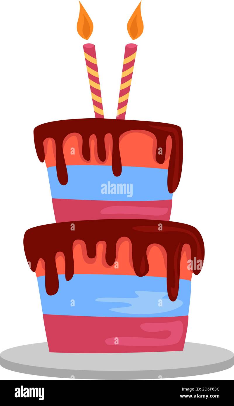 Tall cake, illustration, vector on white background Stock Vector Image ...