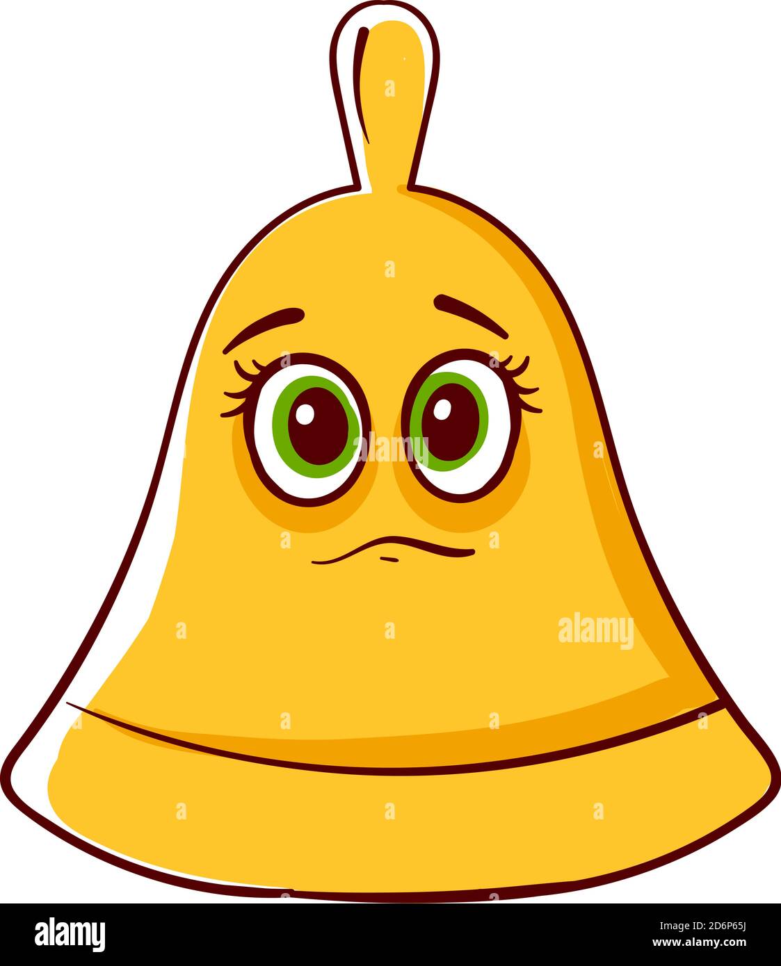 Sad bell, illustration, vector on white background Stock Vector Image ...