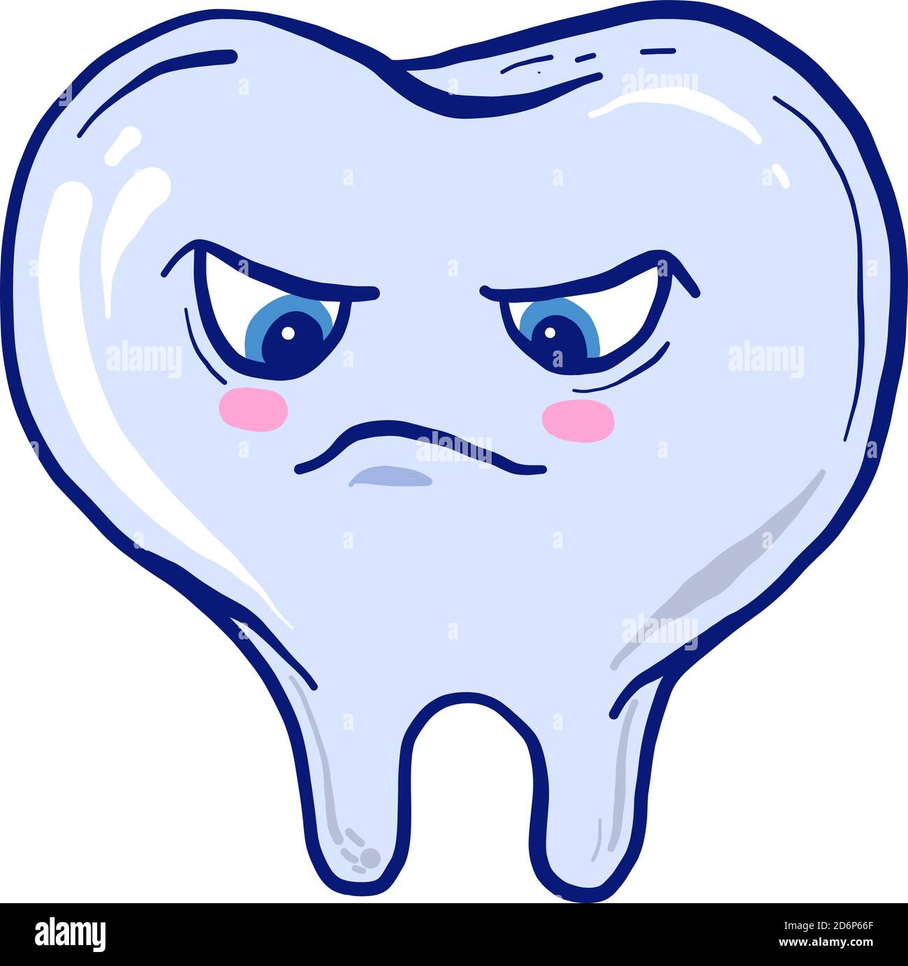 Angry tooth, illustration, vector on white background Stock Vector ...