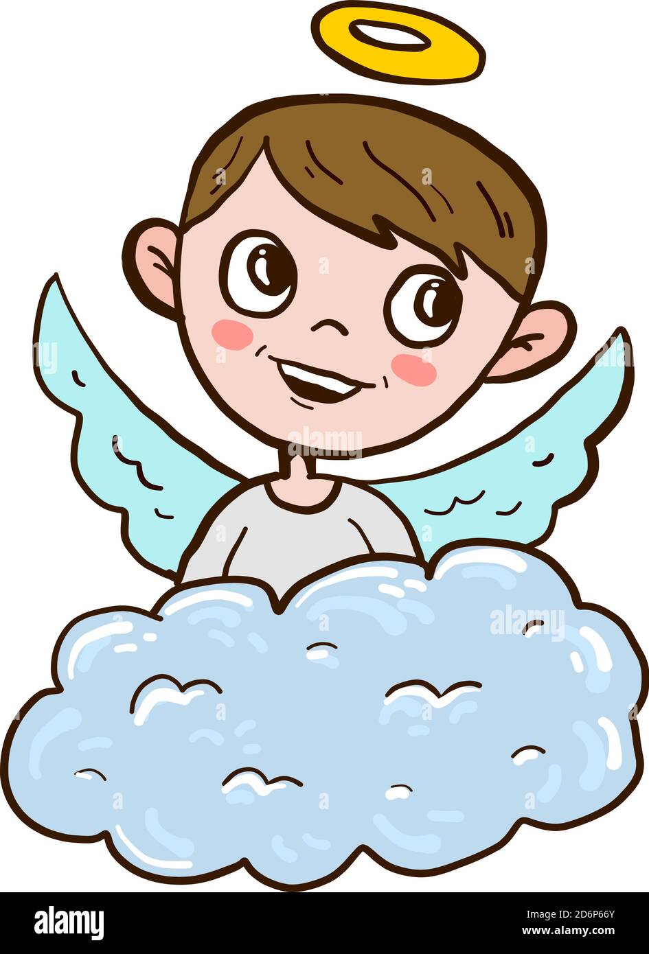 Smiling angel, illustration, vector on white background Stock Vector ...