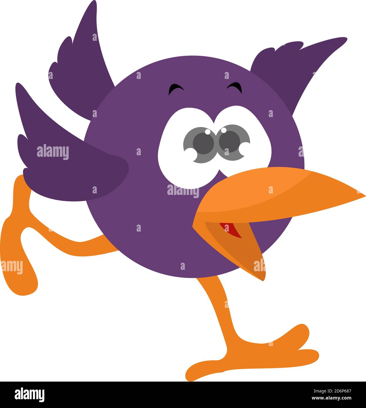 Bird in panic, illustration, vector on white background Stock Vector ...