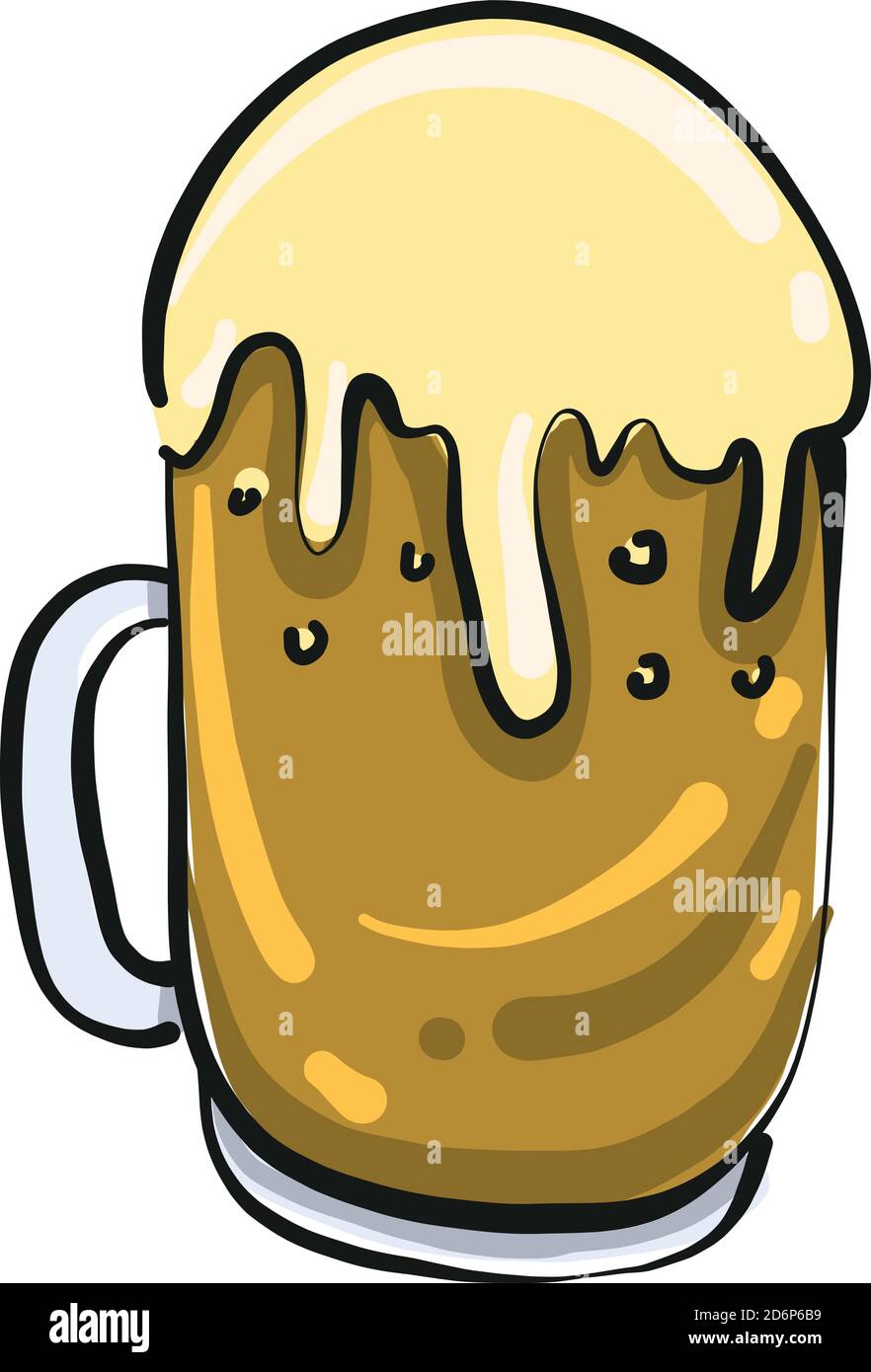 Pint of beer, illustration, vector on white background Stock Vector ...