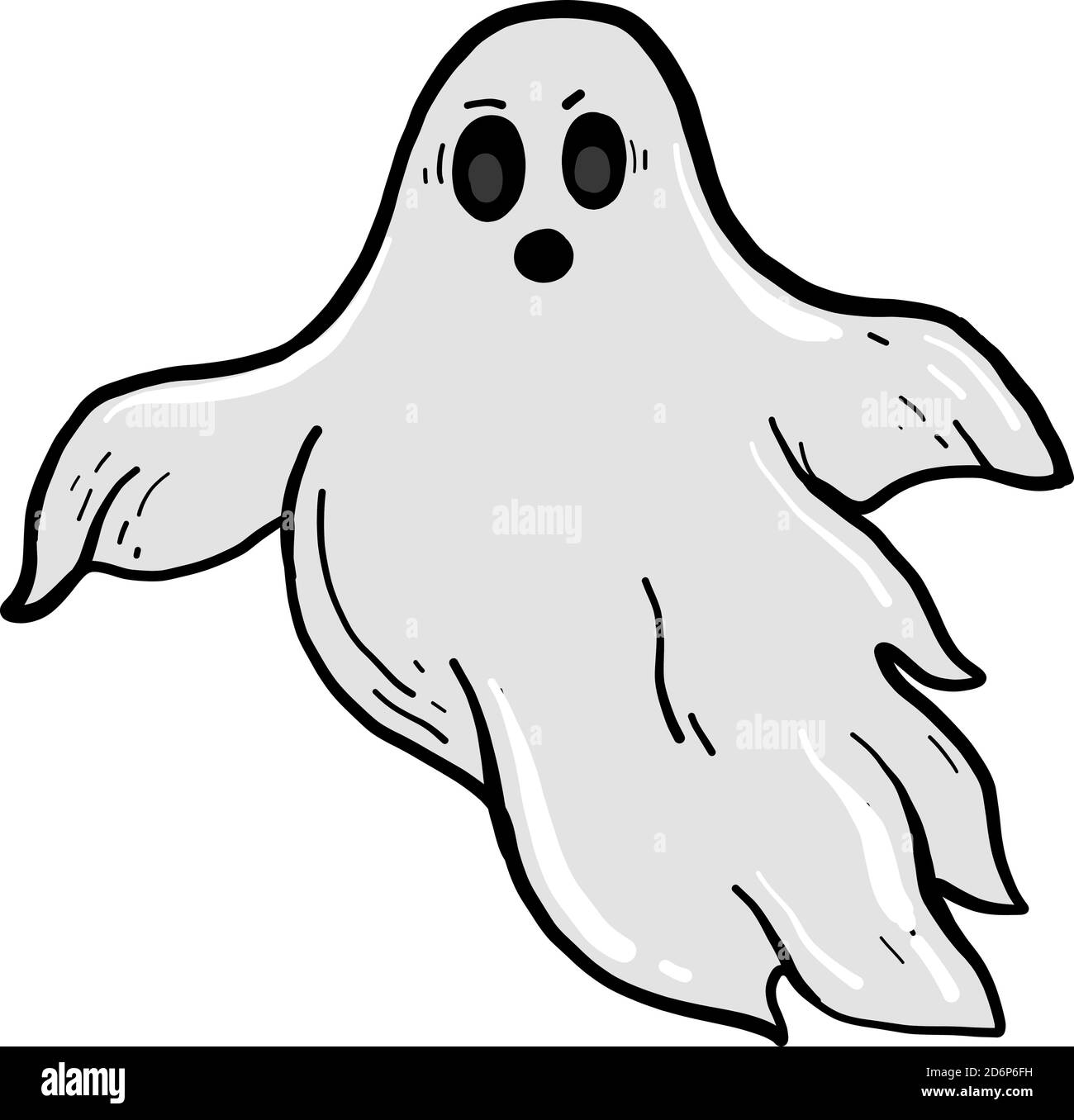 Big scary ghost, illustration, vector on white background Stock Vector ...