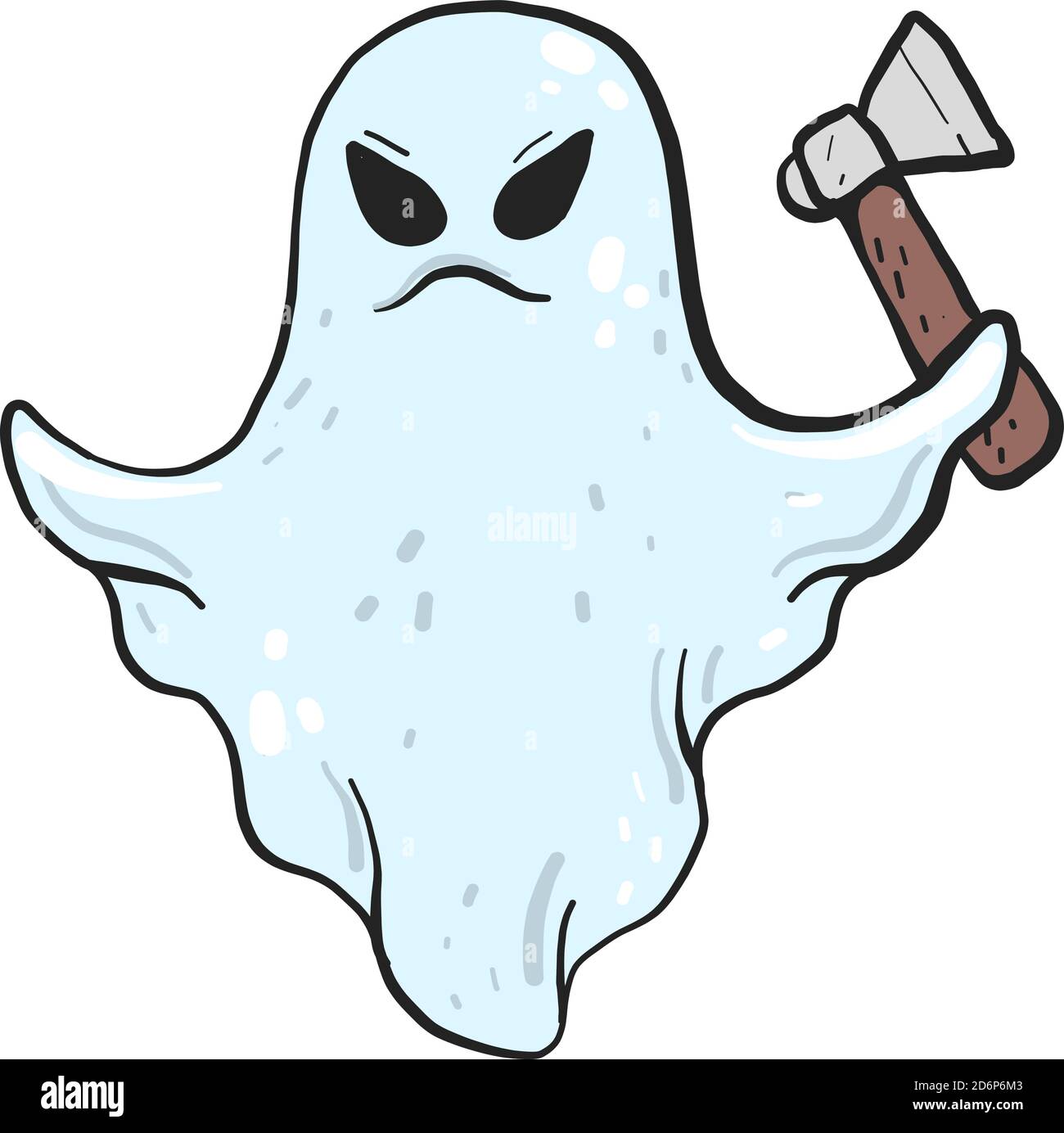 Ghost with axe, illustration, vector on white background Stock Vector ...