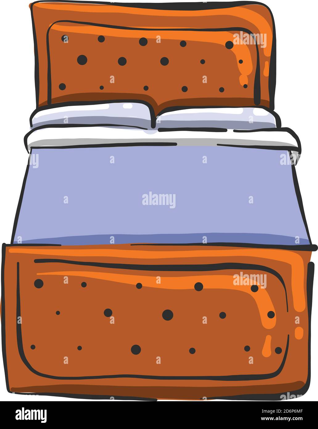 Wooden bed, illustration, vector on white background Stock Vector Image ...