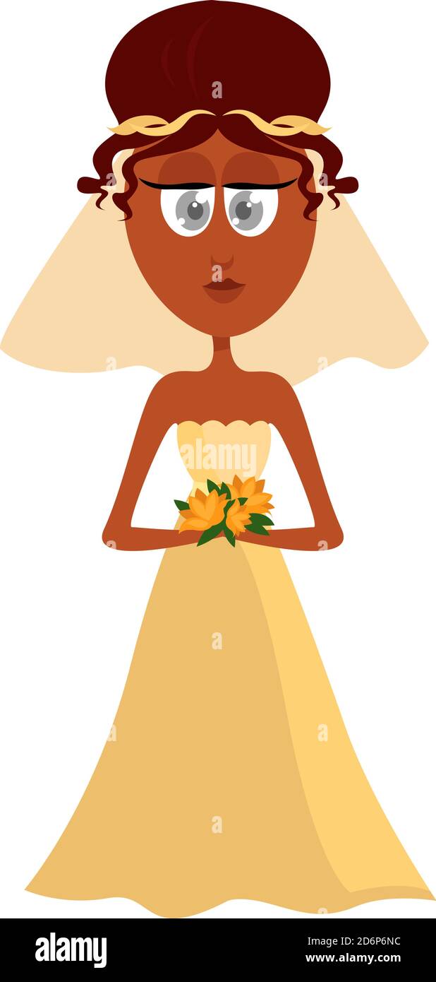 Wedding bride, illustration, vector on white background Stock Vector ...