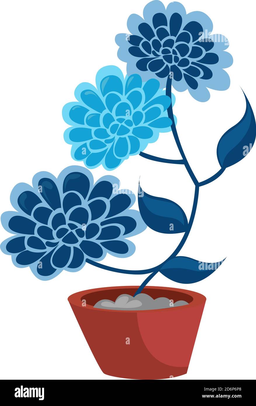 Pretty blue flower, illustration, vector on white background Stock ...