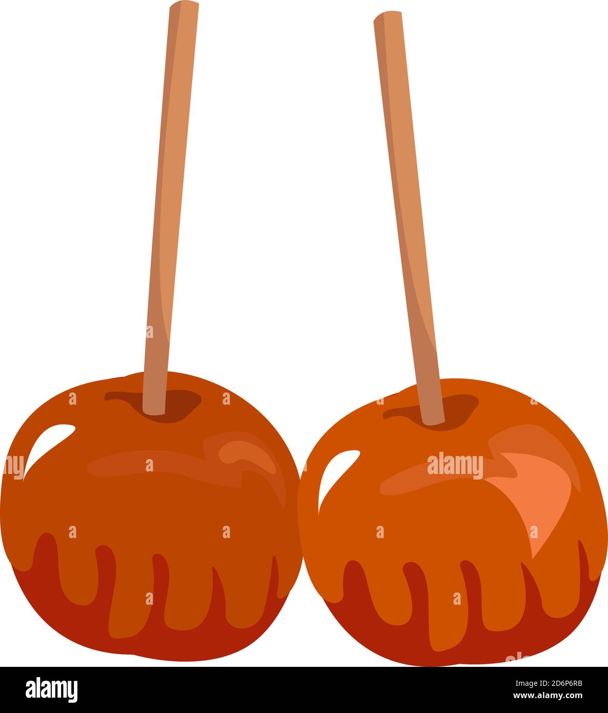 Apple in caramel, illustration, vector on white background Stock Vector ...