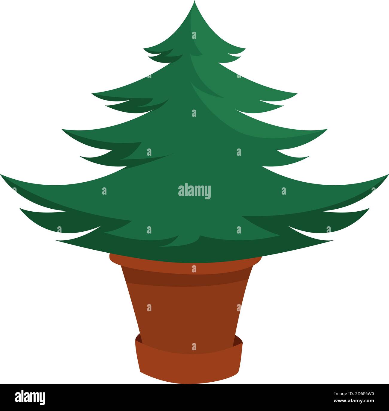 Green spruce, illustration, vector on white background Stock Vector ...