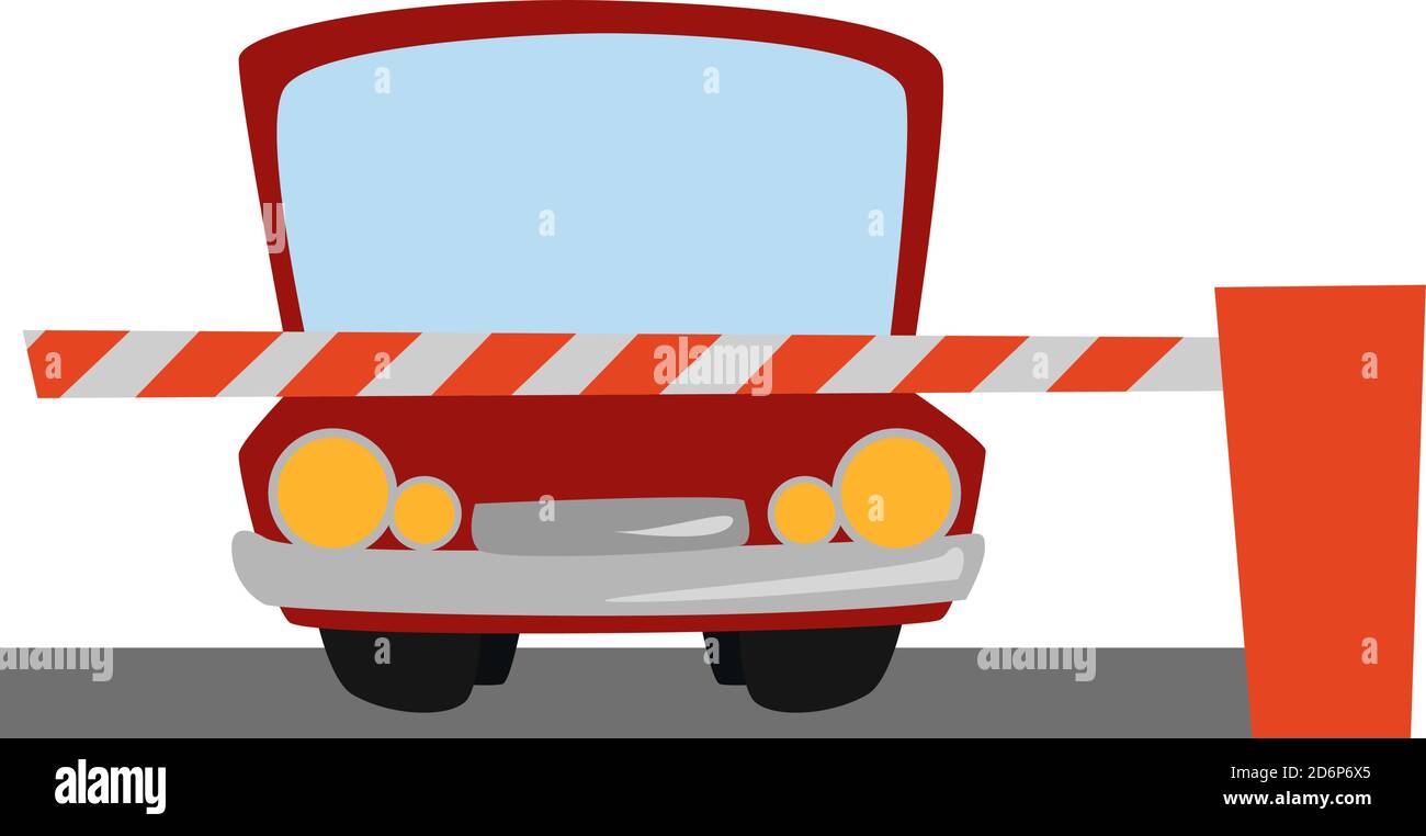 Car barrier, illustration, vector on white background Stock Vector ...