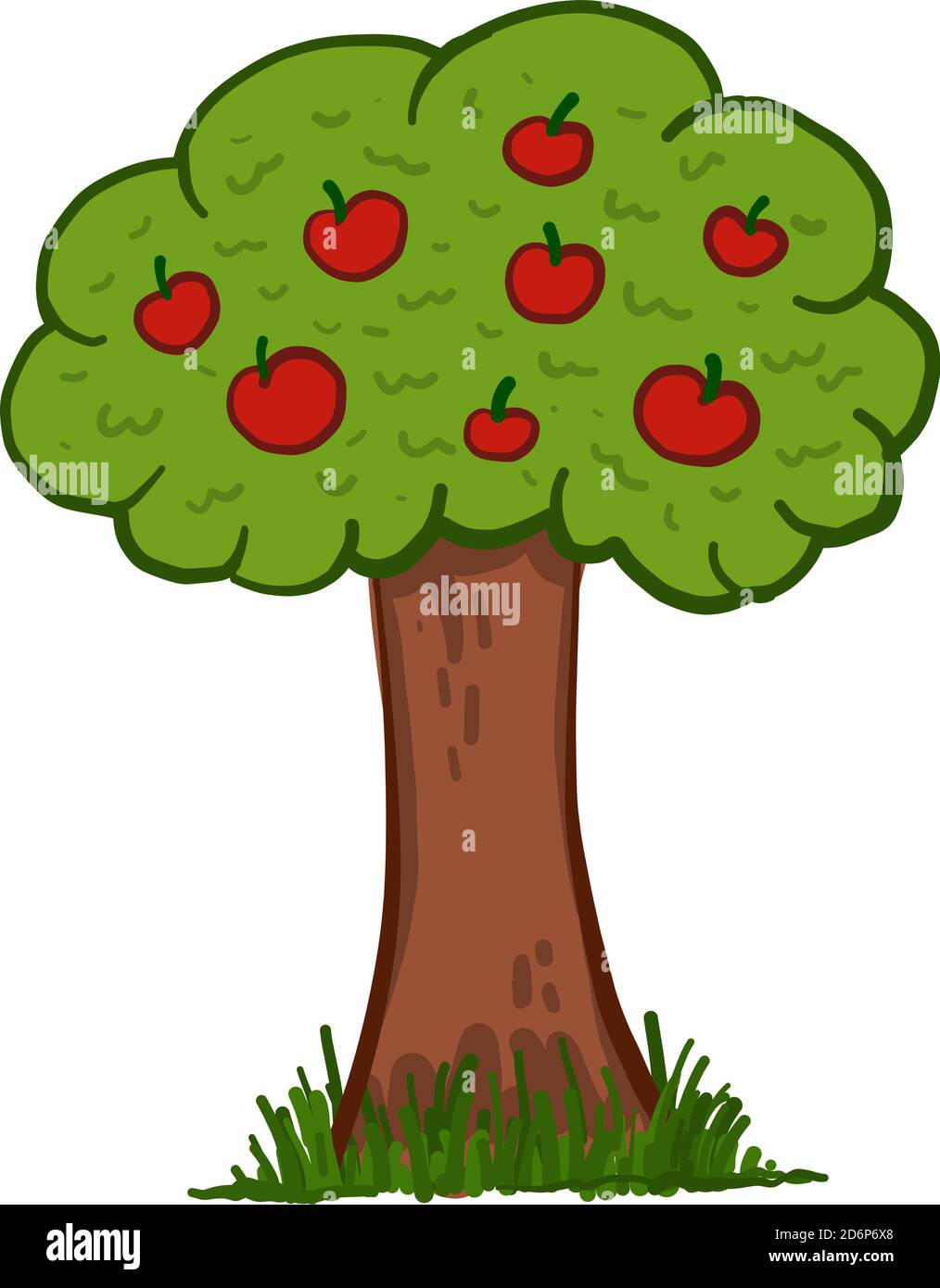 Apple tree, illustration, vector on white background Stock Vector Image ...